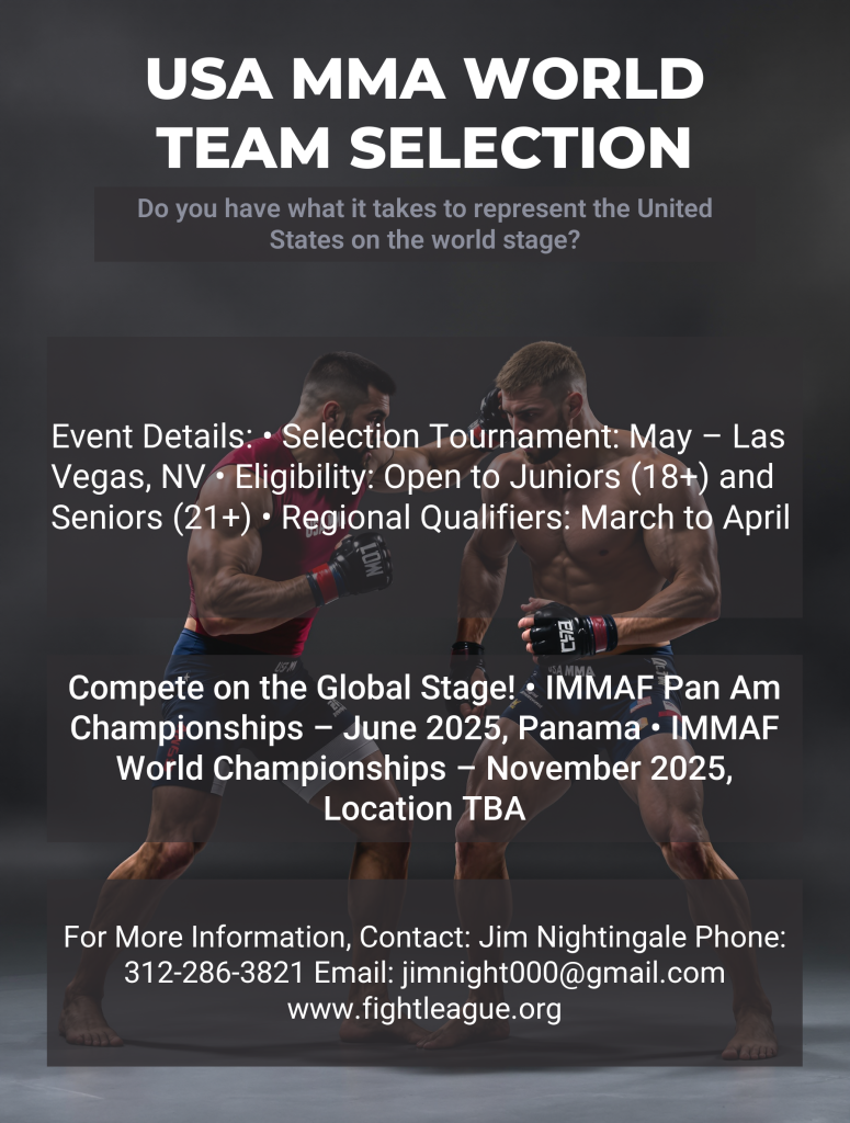 Solicitation for members of the 2025 US Amateur MMA team - US Fightleague